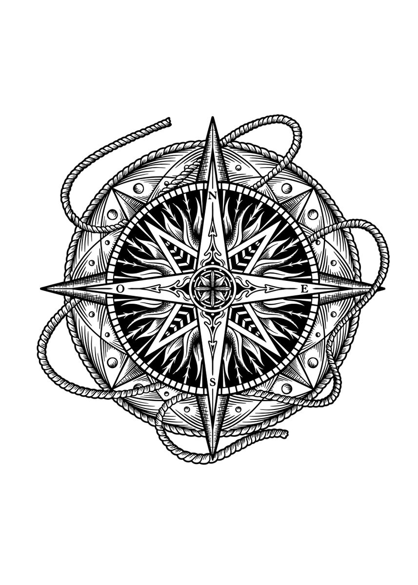 'HAND DRAWN COMPASS' Poster by thetshirtshop2020 | Displate