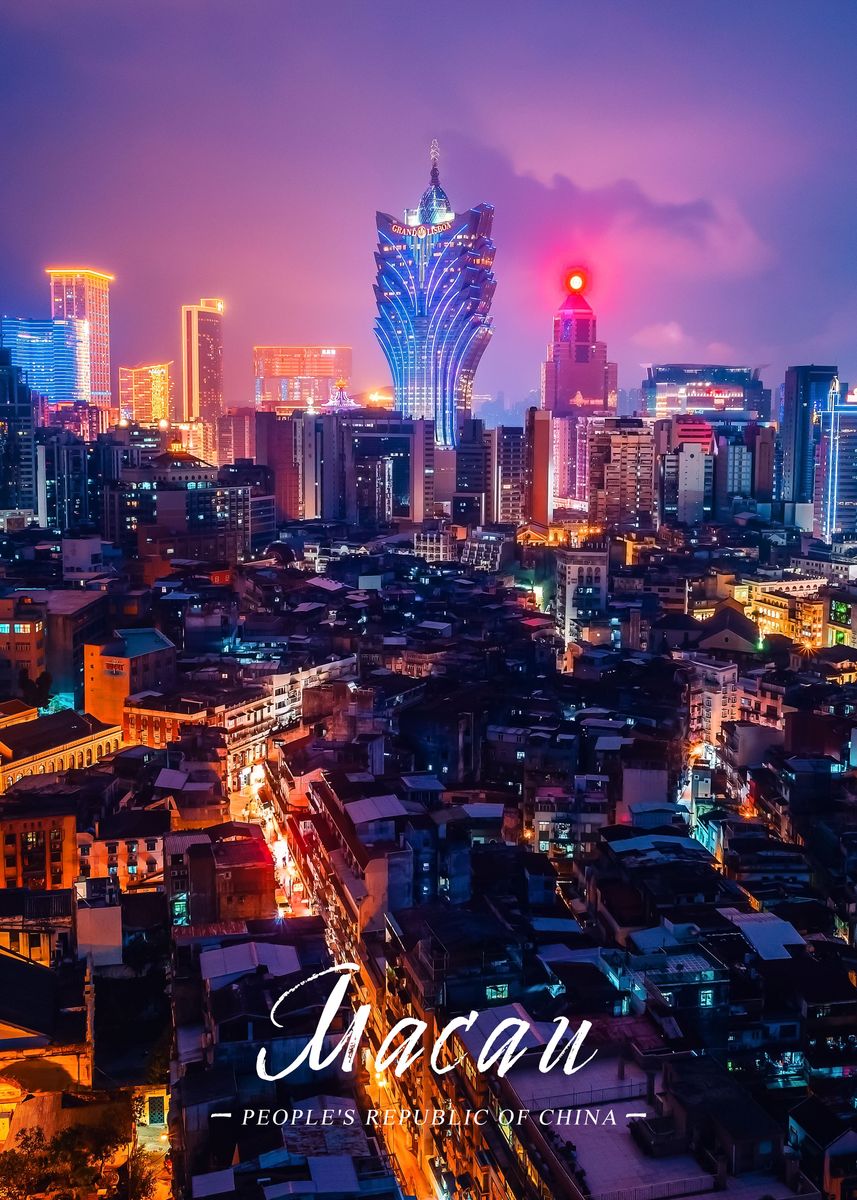 'Macau' Poster, picture, metal print, paint by MyDigitalMind | Displate