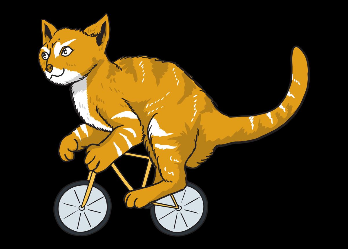 'Cycling Cyclist Cat' Poster by BobbyBubble | Displate