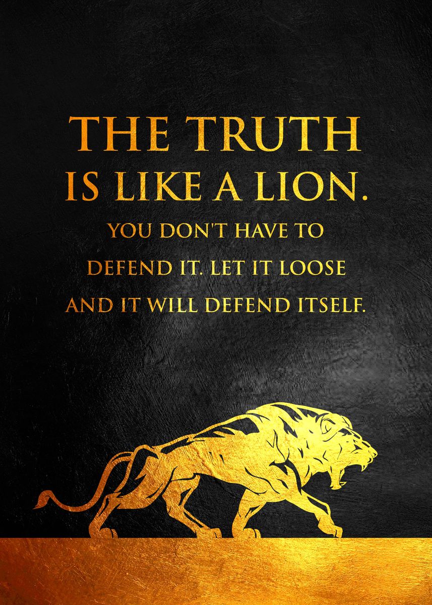 'Augustine Lion Truth' Poster, picture, metal print, paint by ...