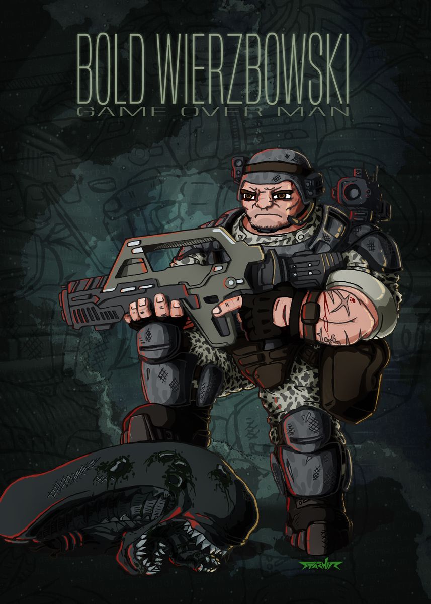 'Bold Wierzbowski' Poster, picture, metal print, paint by Stachir ...