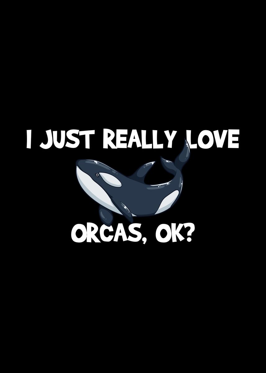 'Orcas Orca Lover' Poster, picture, metal print, paint by Mealla | Displate