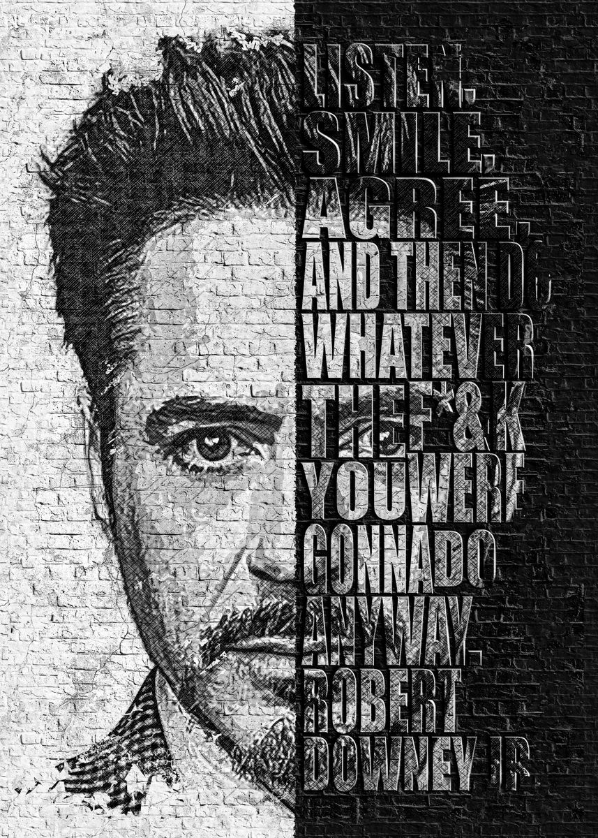 'Robert Downey Jr' Poster, picture, metal print, paint by Displate ...