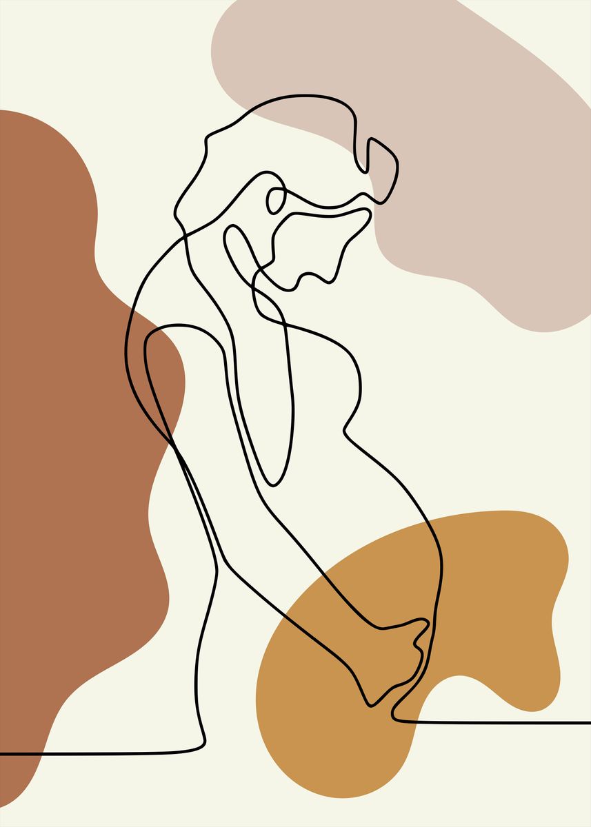 'pregnant woman abstract' Poster, picture, metal print, paint by chevia ...