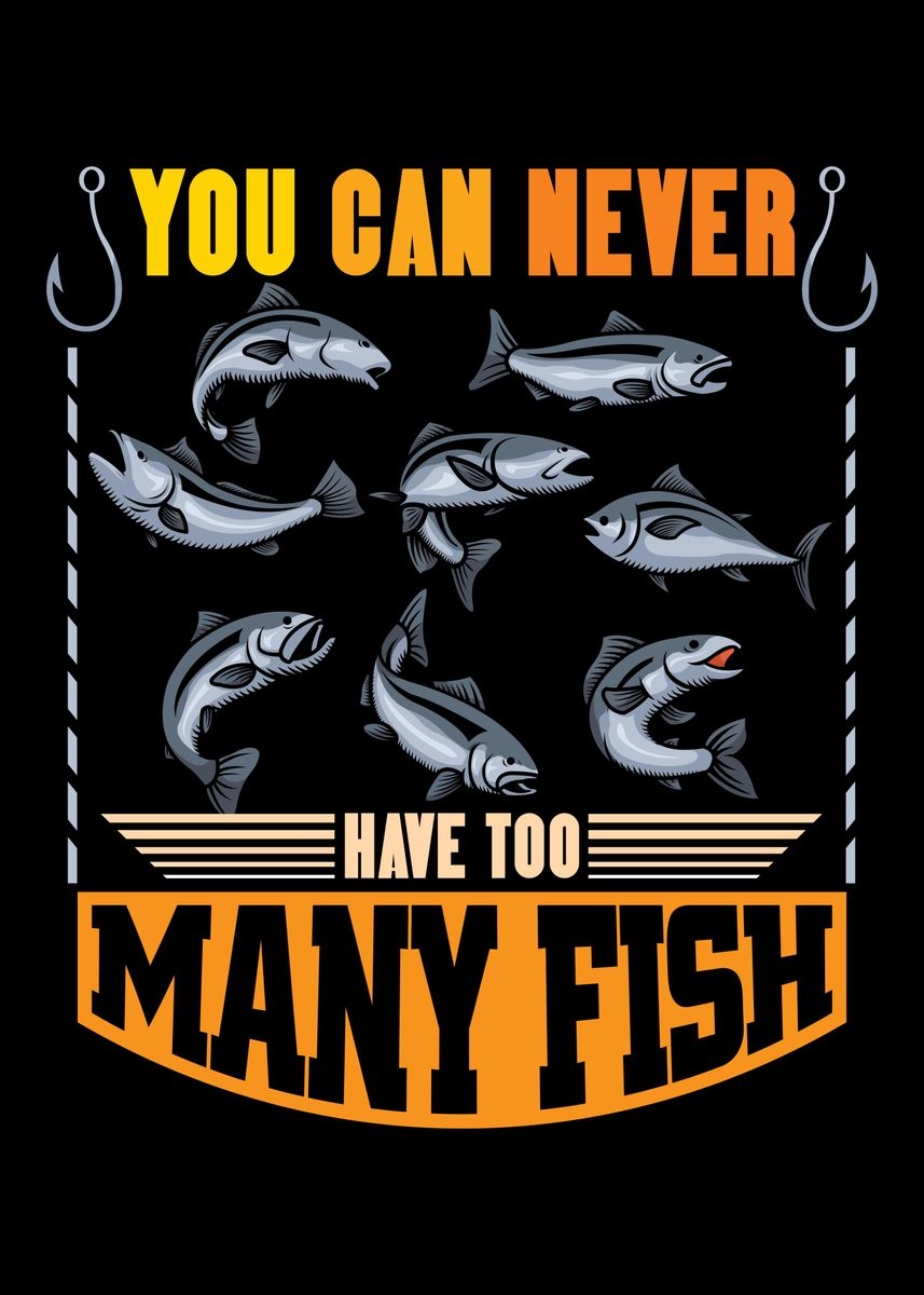 'Angler Fisherman Fish' Poster, picture, metal print, paint by ...