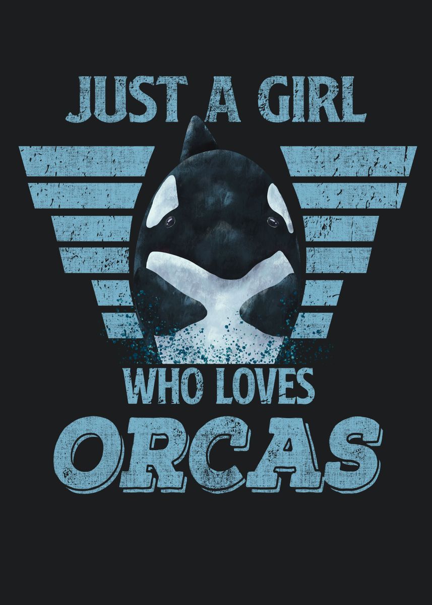 'Orca girl' Poster, picture, metal print, paint by XandYart | Displate