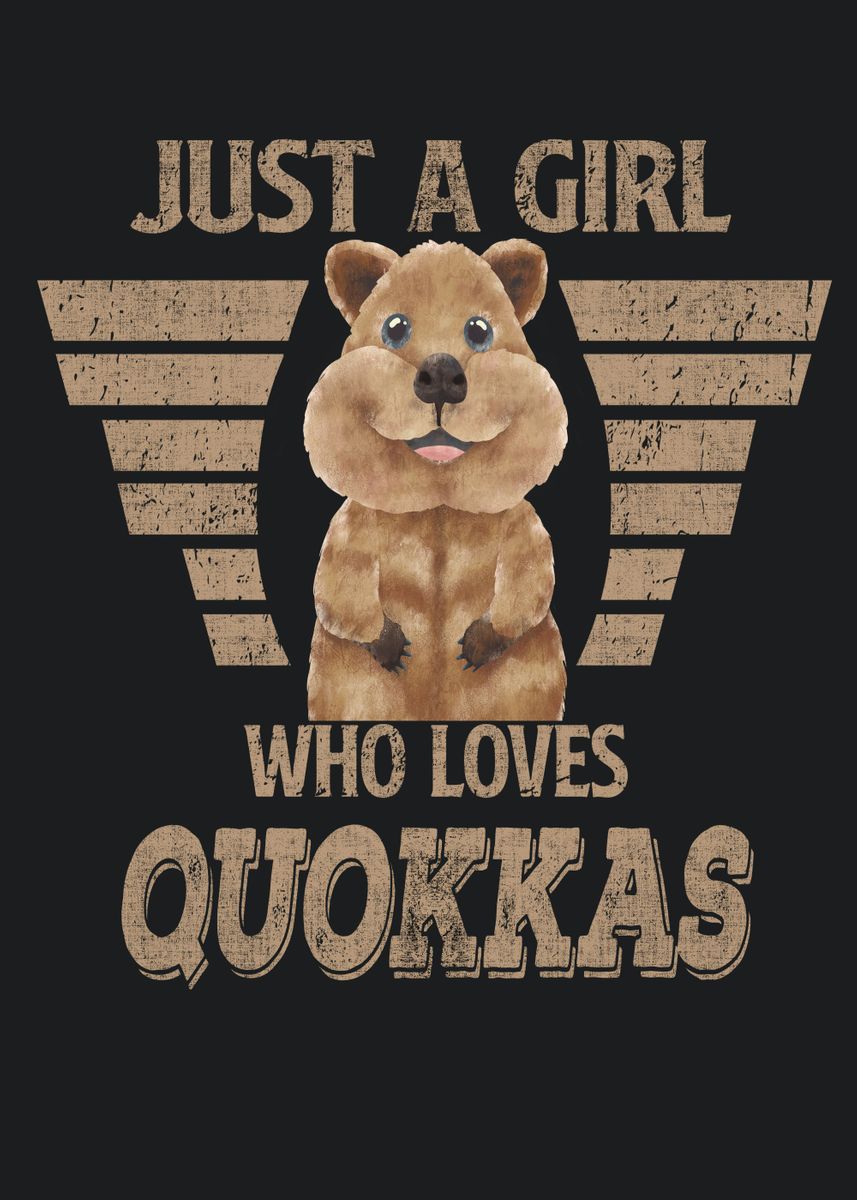 'Quokka girl' Poster, picture, metal print, paint by XandYart | Displate