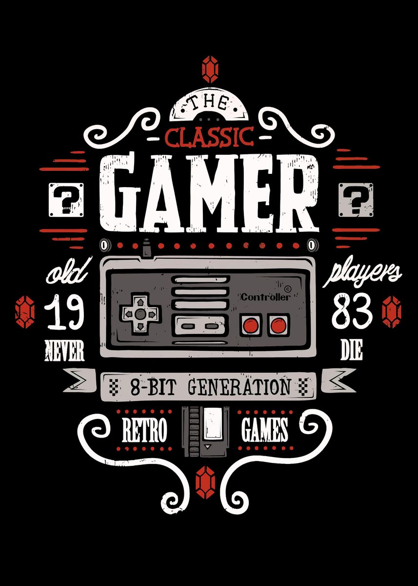'Retro gaming Nintendo' Poster, picture, metal print, paint by Anthony ...