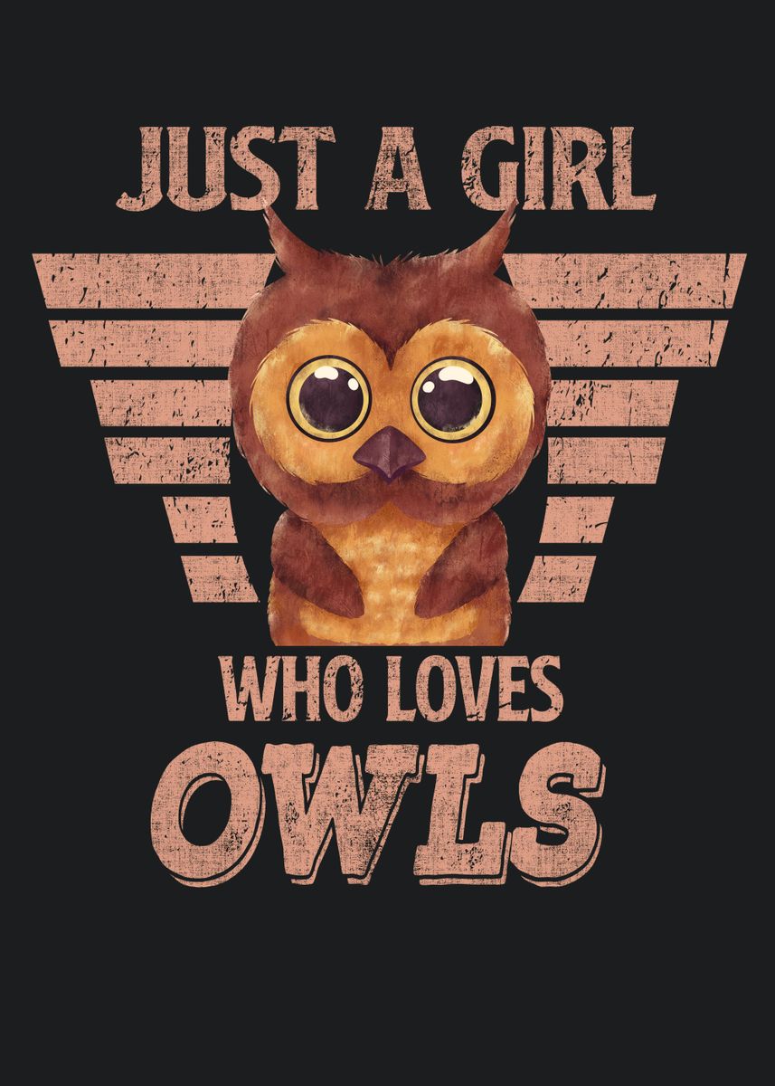 'Owl girl' Poster, picture, metal print, paint by XandYart | Displate