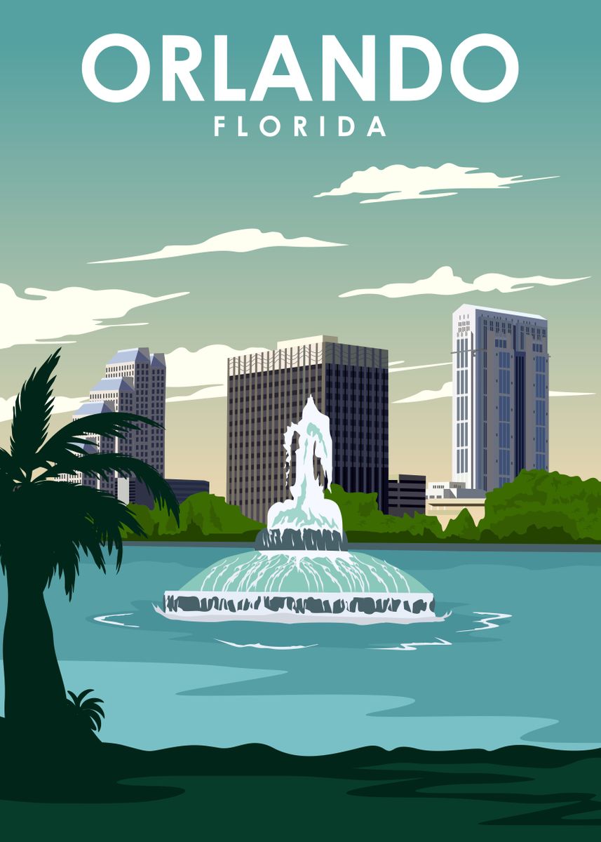 'Orlando Florida Travel Art' Poster, picture, metal print, paint by ...