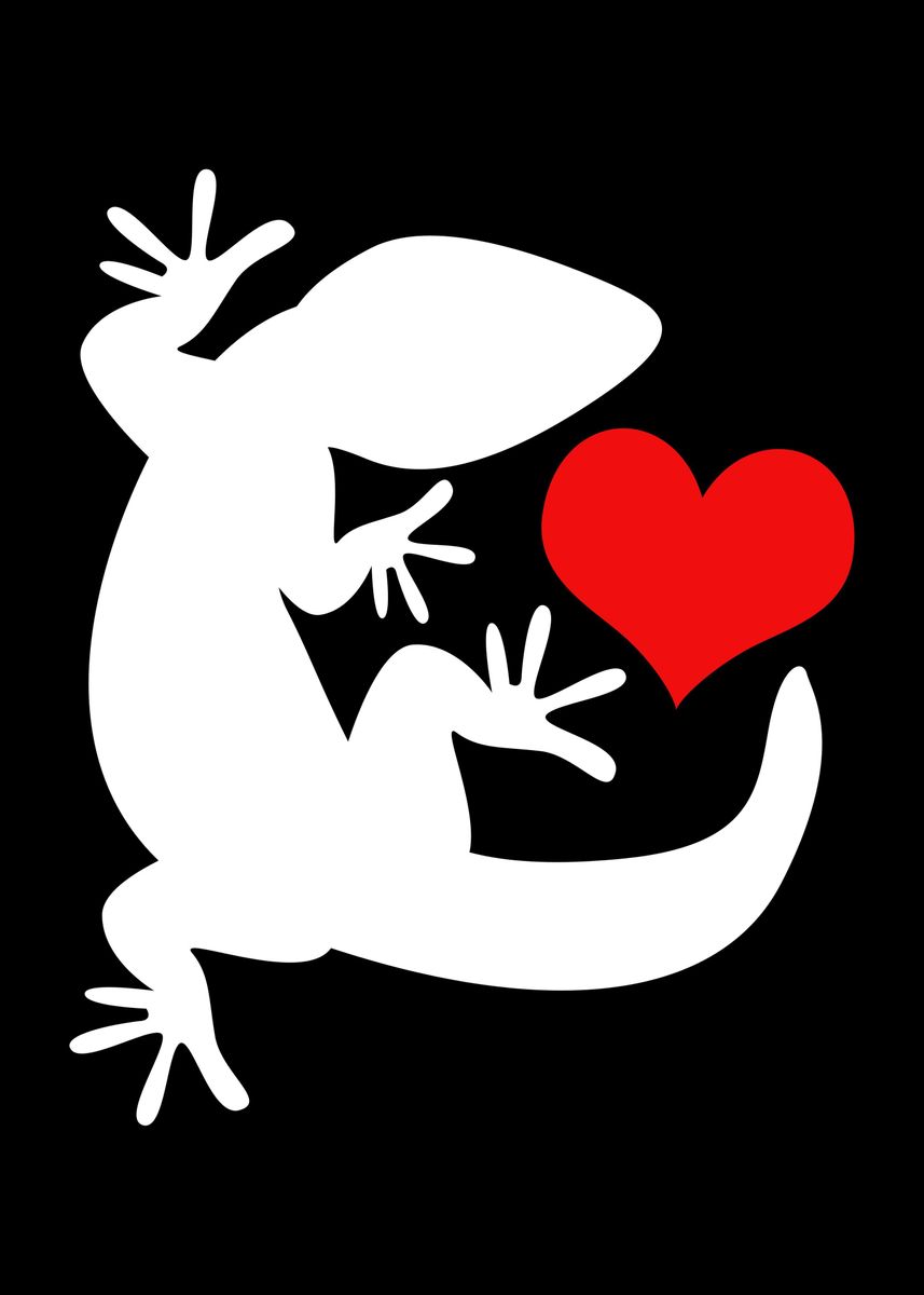 'Leopard Gecko Love' Poster, picture, metal print, paint by FunnyGifts ...