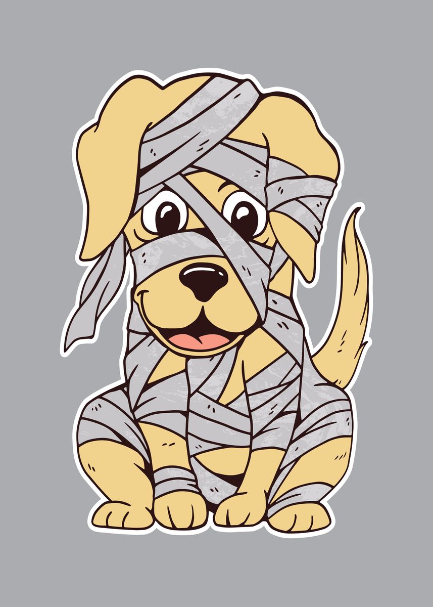 'CUTE DOG MUMMY DOG' Poster, picture, metal print, paint by ...