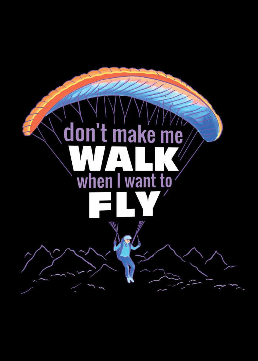 'PARAGLIDING SPORT FLYING' Poster, picture, metal print, paint by ...