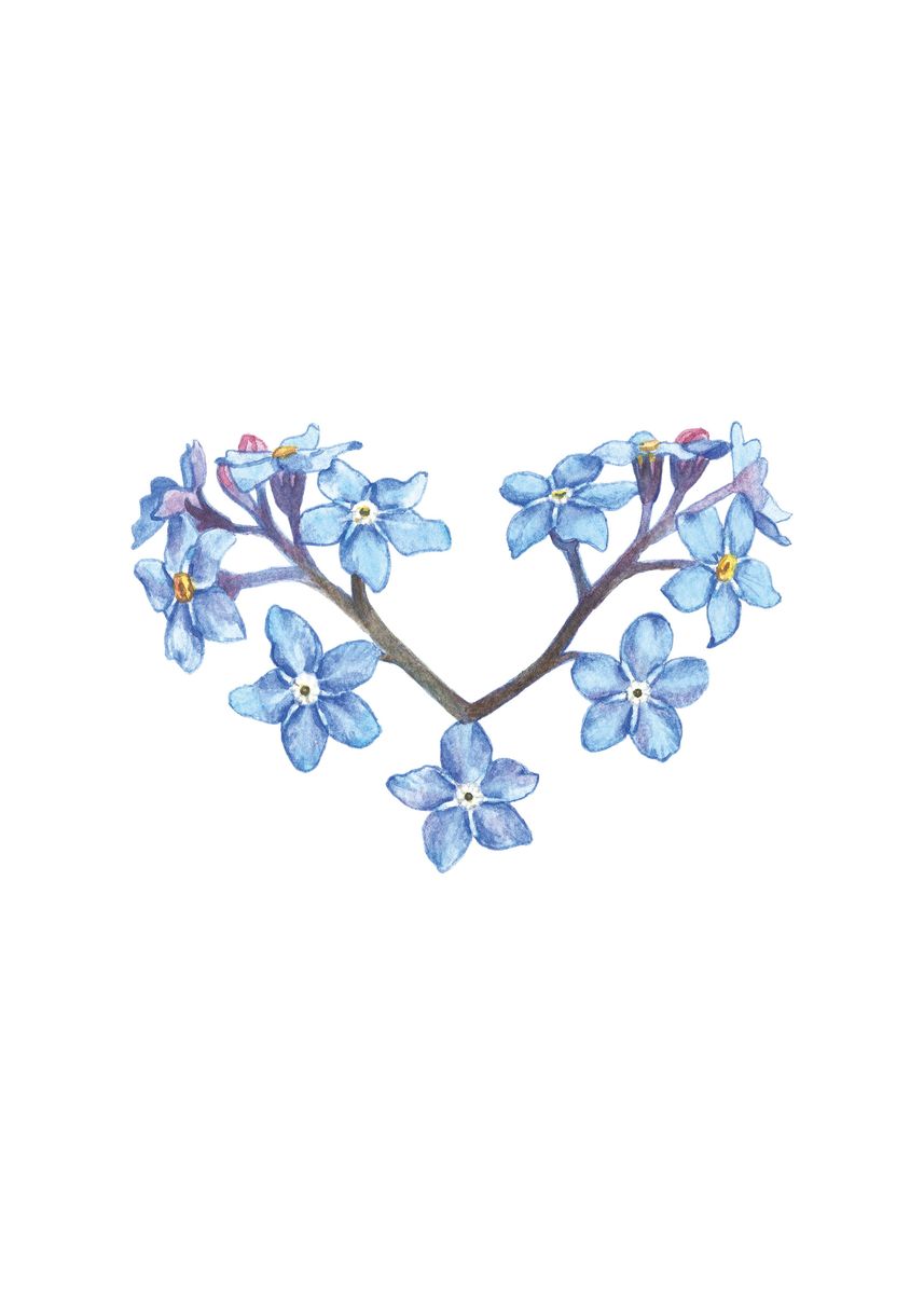 'Forget Me Not' Poster by Uniqueorn Designs | Displate