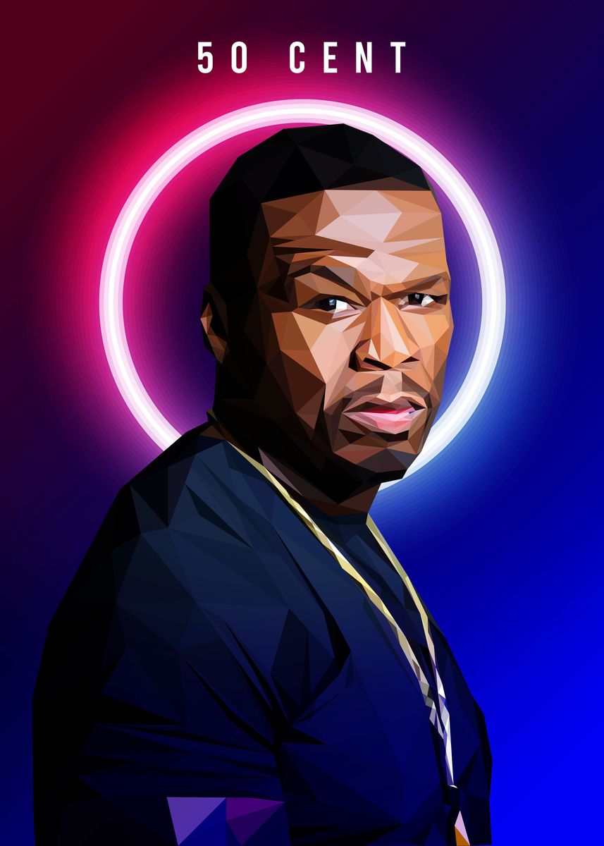 '50 cent' Poster, picture, metal print, paint by Lowpoly Posters | Displate