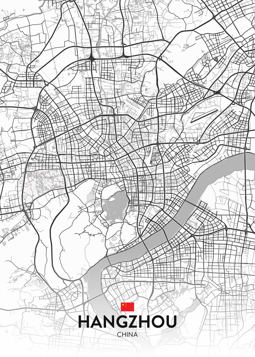 'Hangzhou CN' Poster, picture, metal print, paint by IMR Designs | Displate
