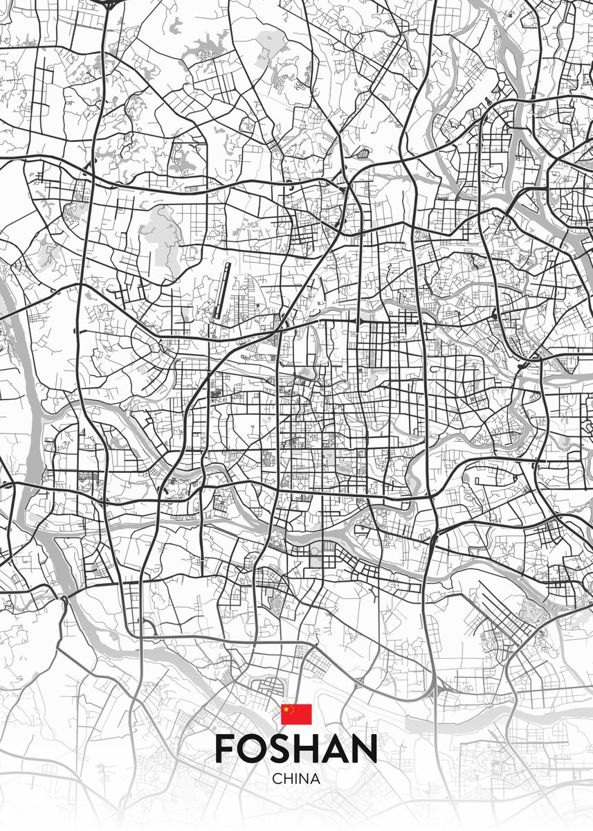 'Foshan CN' Poster, picture, metal print, paint by IMR Designs | Displate