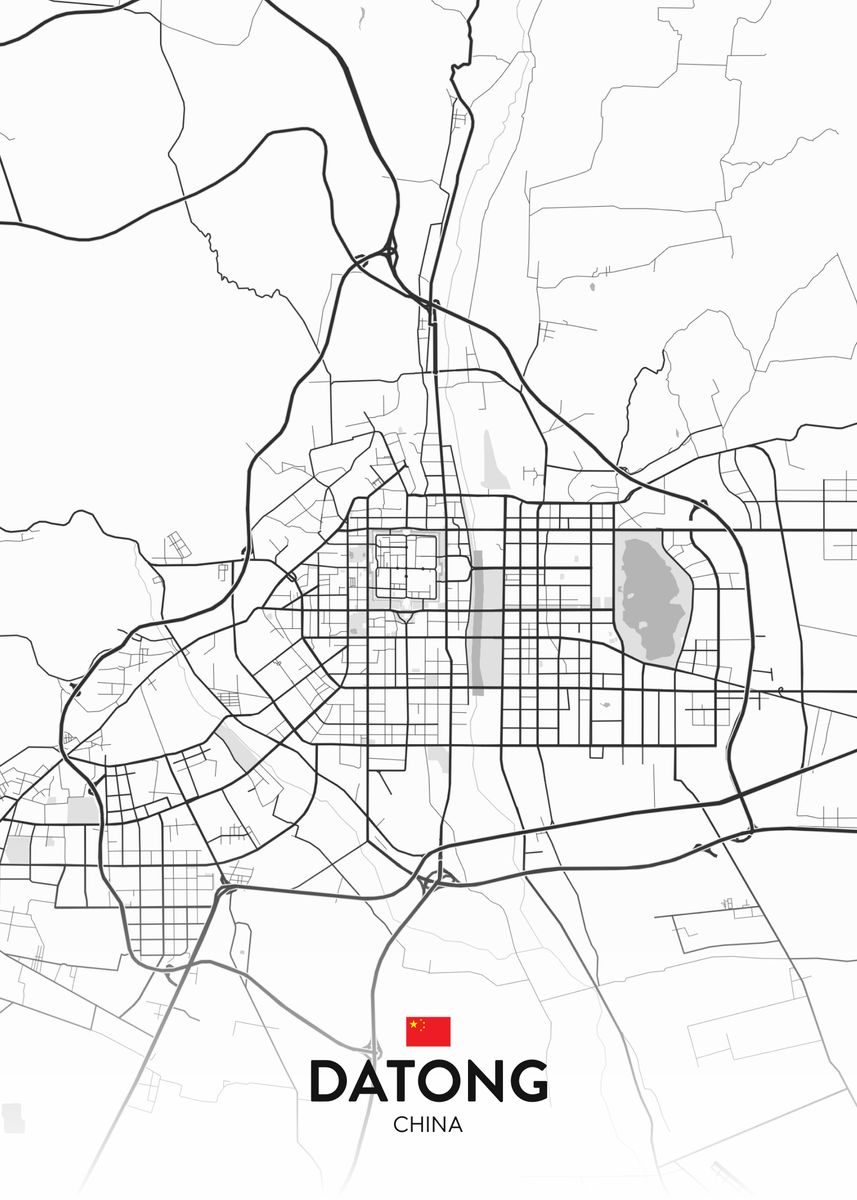 'Datong CN' Poster, picture, metal print, paint by IMR Designs | Displate