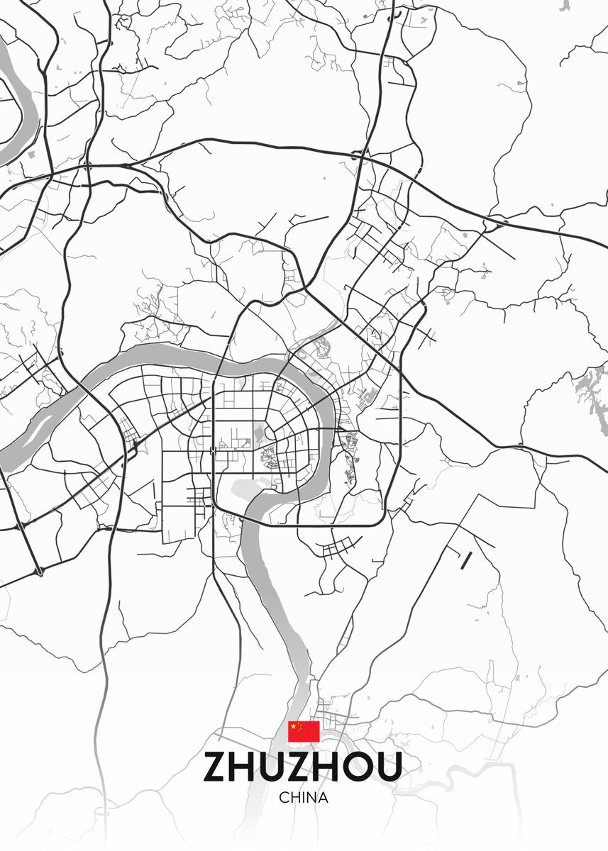 'Zhuzhou CN' Poster, picture, metal print, paint by IMR Designs | Displate