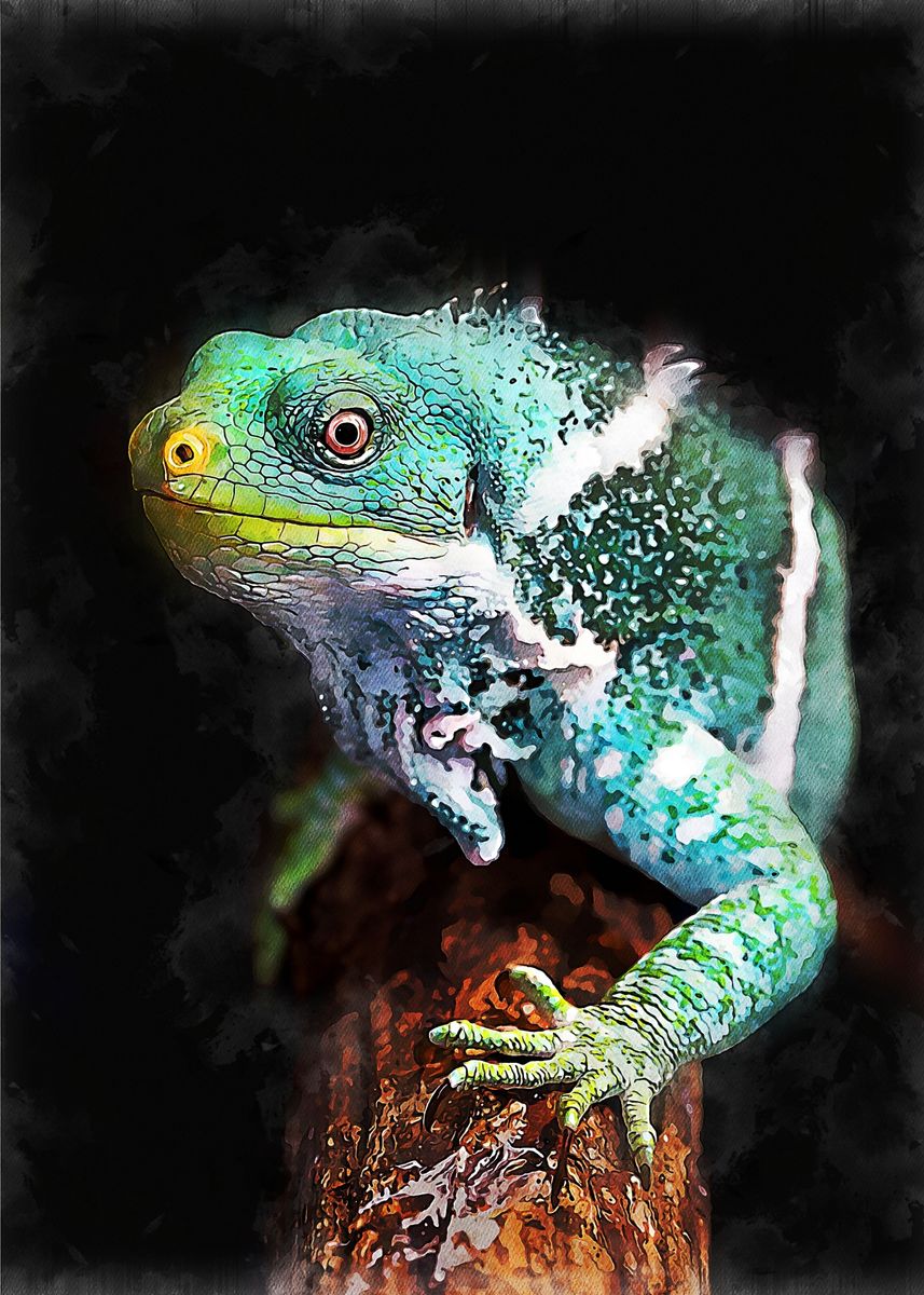 'Colorful chameleon' Poster, picture, metal print, paint by Sam Brady ...