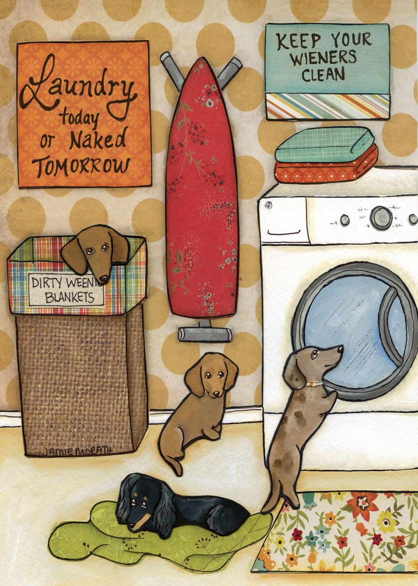 'Keep Your Wiener Clean' Poster, picture, metal print, paint by Jamie ...