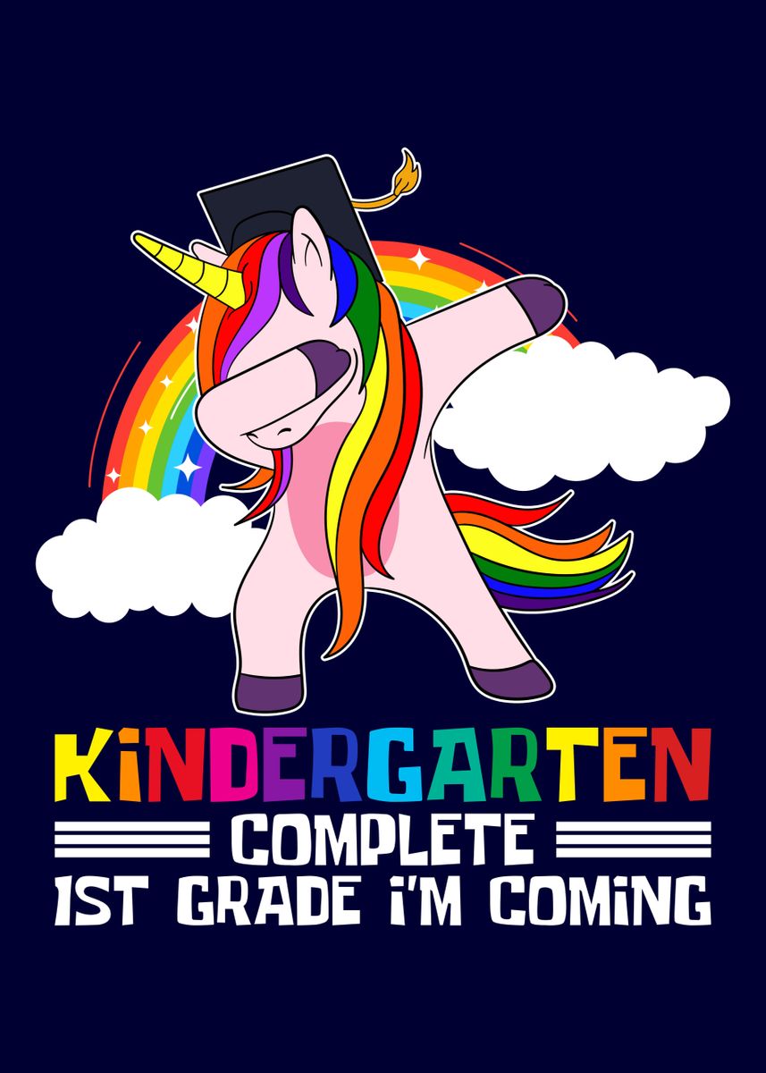 'Kindergarten complete 1st' Poster, picture, metal print, paint by ...