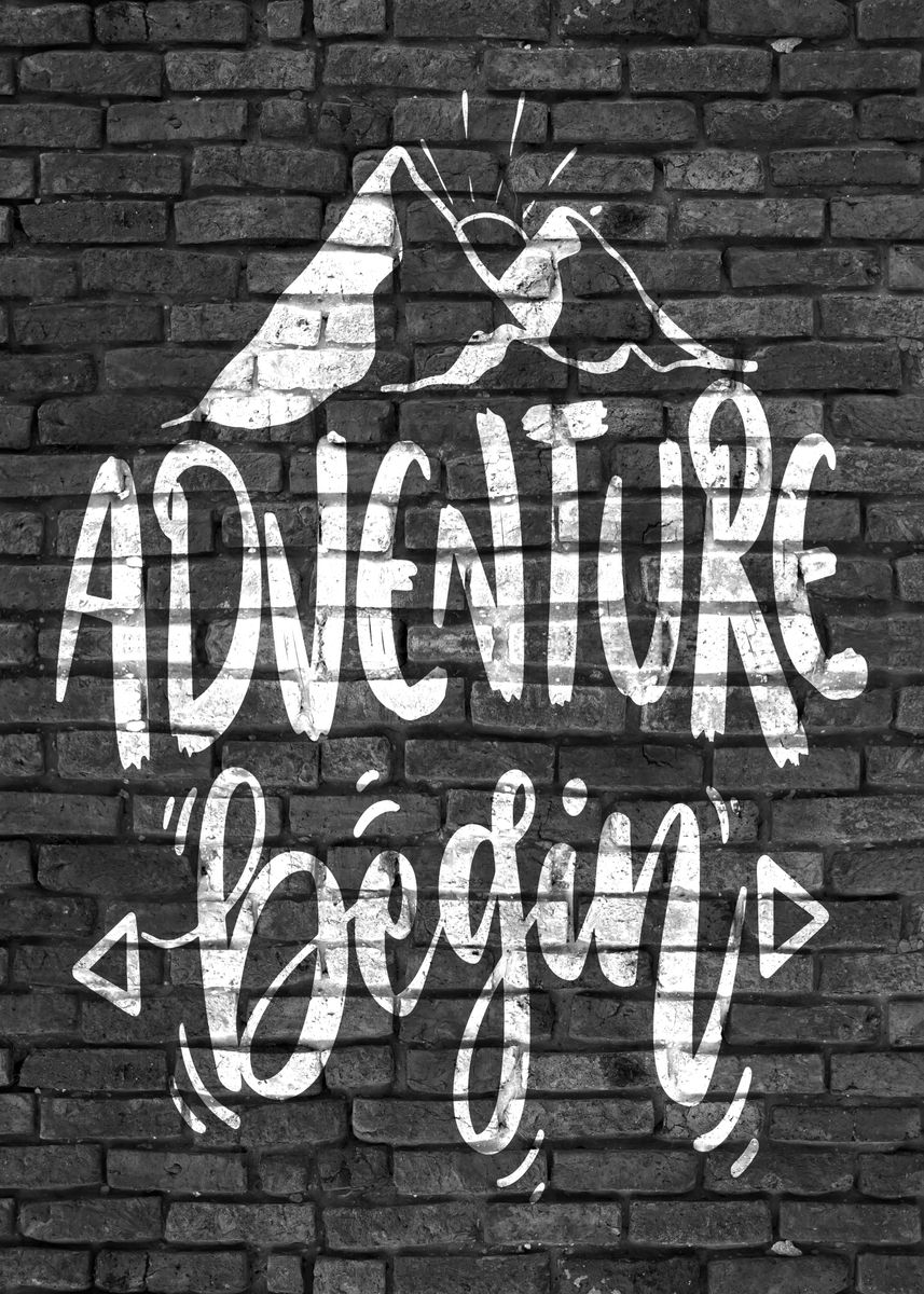 'Adventure Wall Art Quote' Poster by KalliDesignShop | Displate