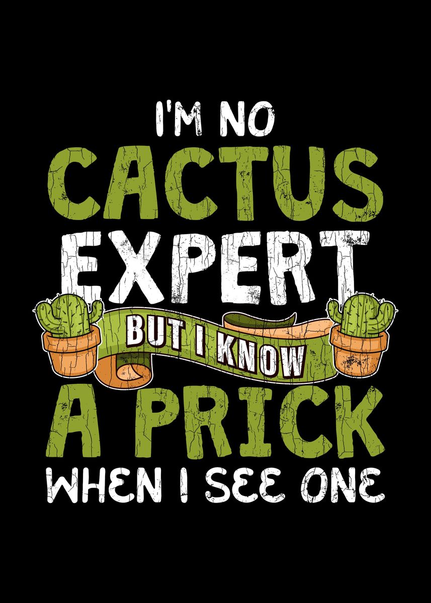 'Im No Cactus Expert But I ' Poster, picture, metal print, paint by ...