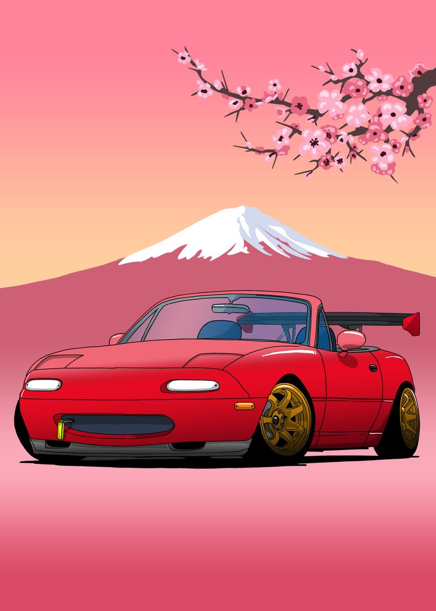 'Mazda MX5 Miata Roadster ' Poster, picture, metal print, paint by ND ...