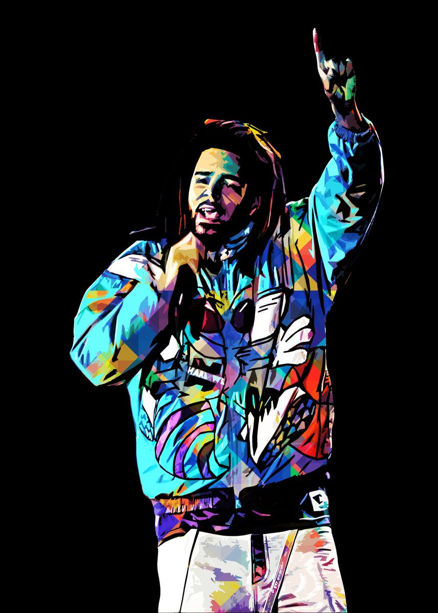 'J Cole' Poster, picture, metal print, paint by Creative Poster | Displate