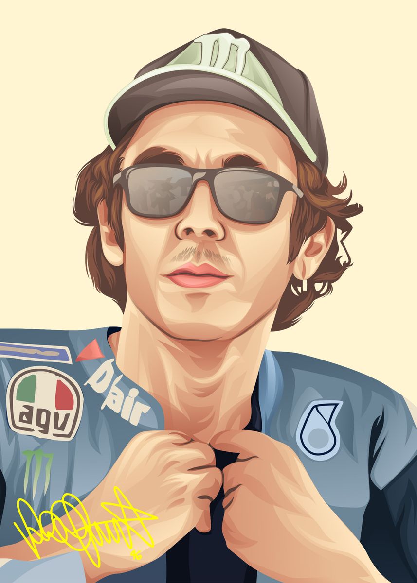 'Vr46' Poster, picture, metal print, paint by Aesthetic Art | Displate