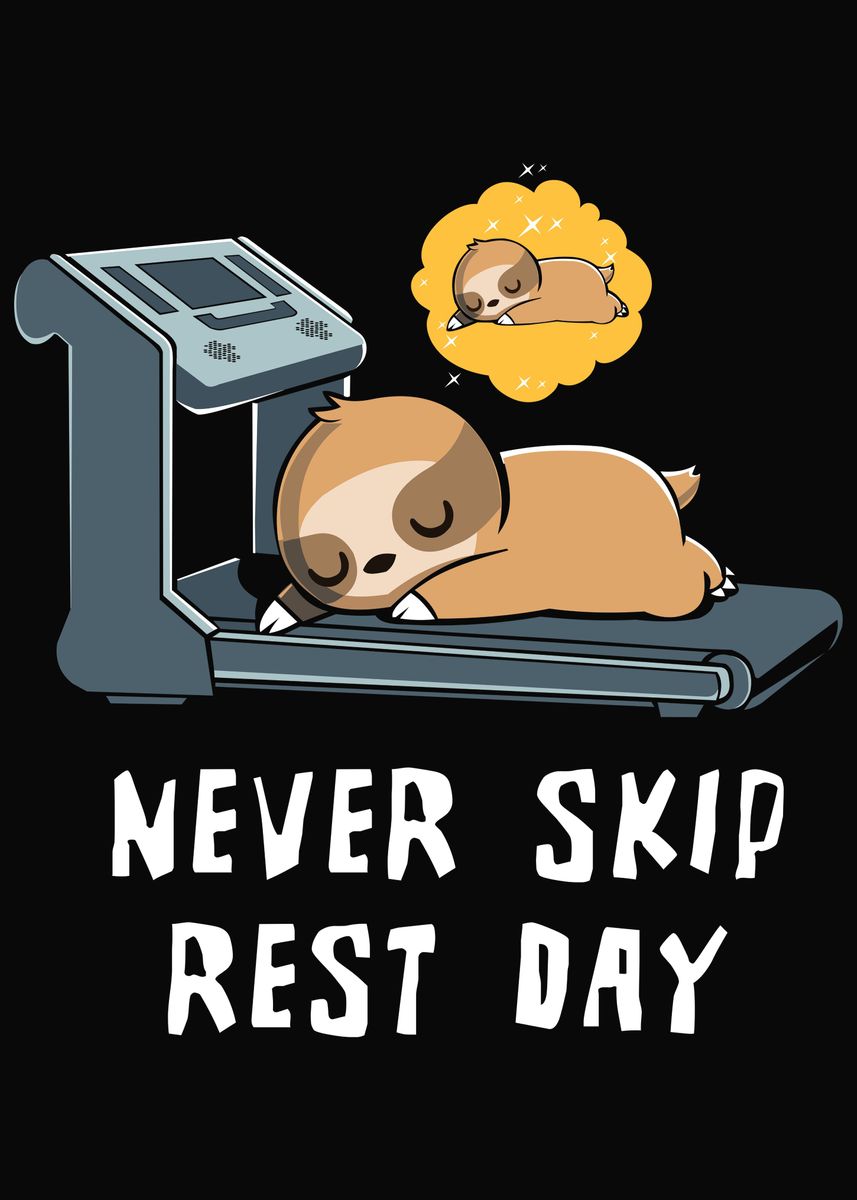 'Funny Sloth' Poster, picture, metal print, paint by Statements | Displate