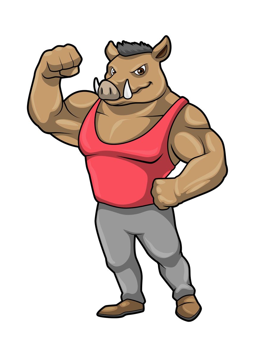 'Boar Bodybuilding Muscles' Poster by Markus Schnabel | Displate