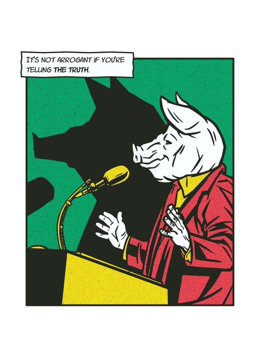 'POLITICAL PIG COMIC' Poster, picture, metal print, paint by ...