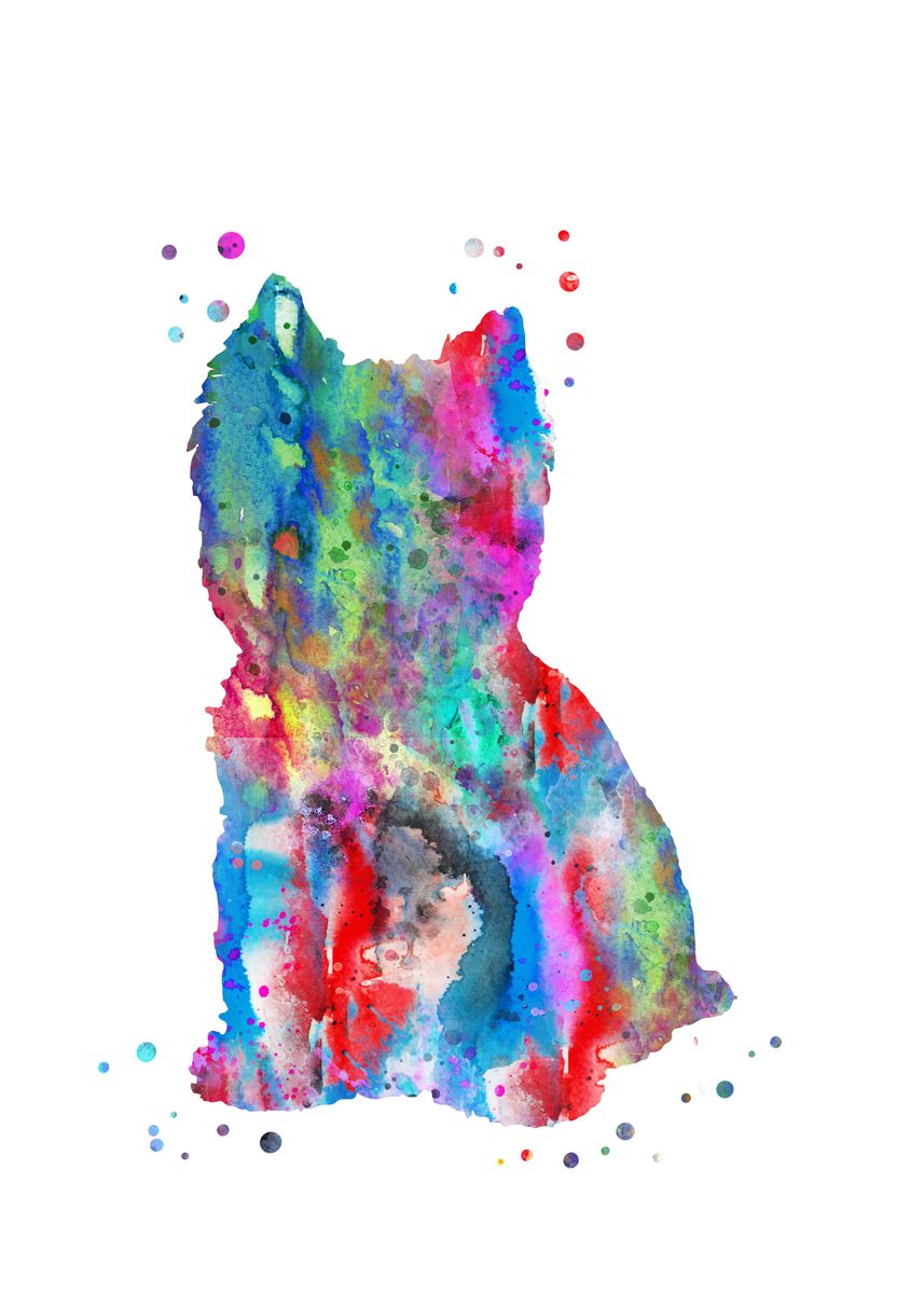 'Westie dog' Poster, picture, metal print, paint by RosaliasArt | Displate