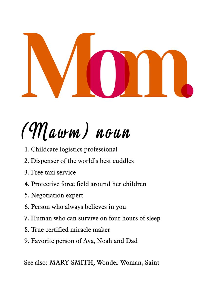 'Mom' Poster, picture, metal print, paint by Nice Pictures | Displate