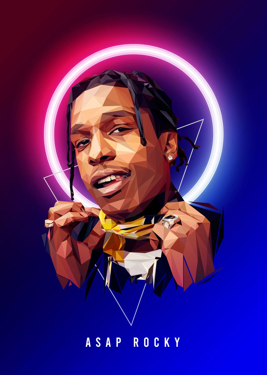 'Asap Rocky' Poster, picture, metal print, paint by Lowpoly Posters ...