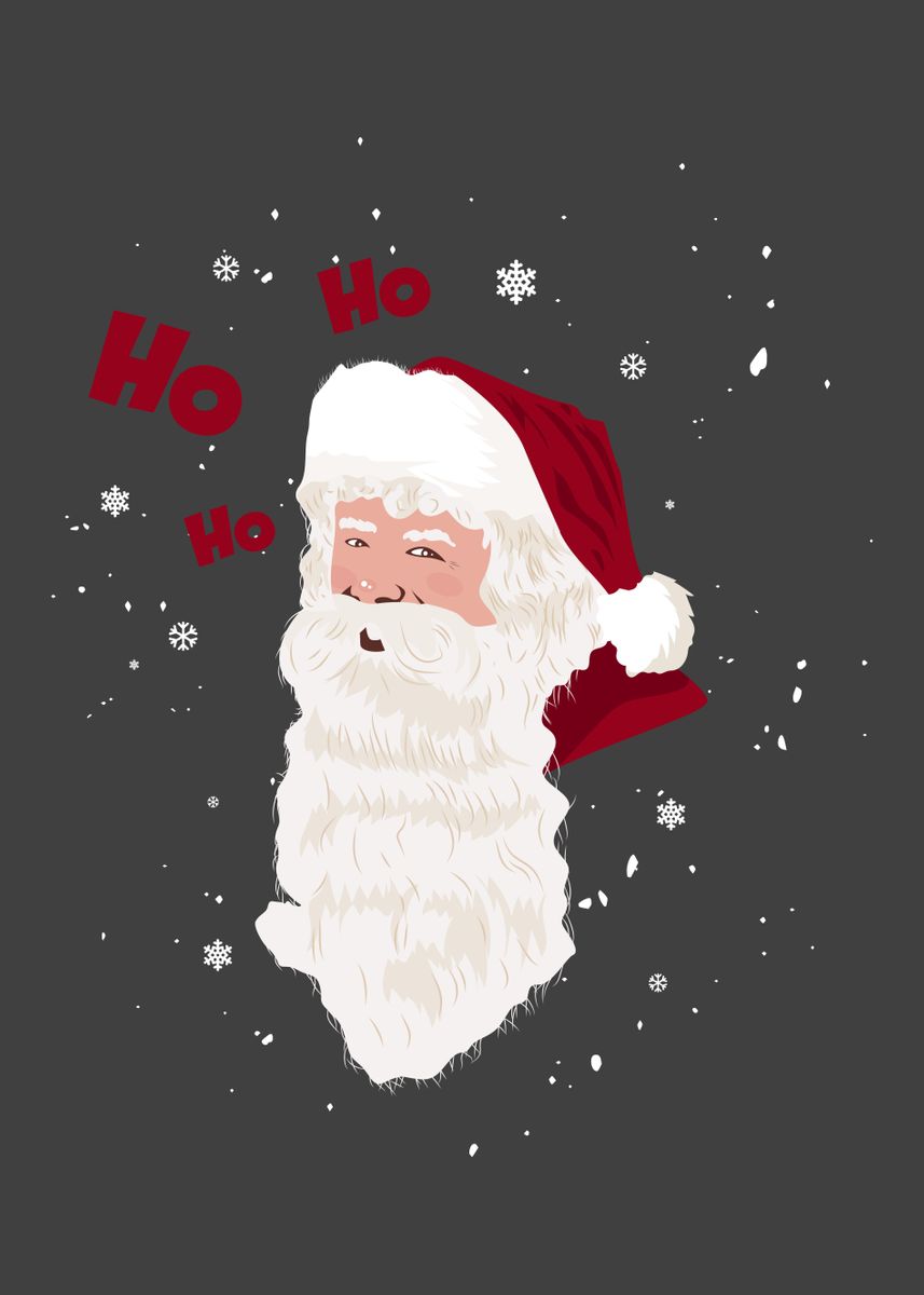 'Ho ho ho Santa' Poster, picture, metal print, paint by BeMi | Displate