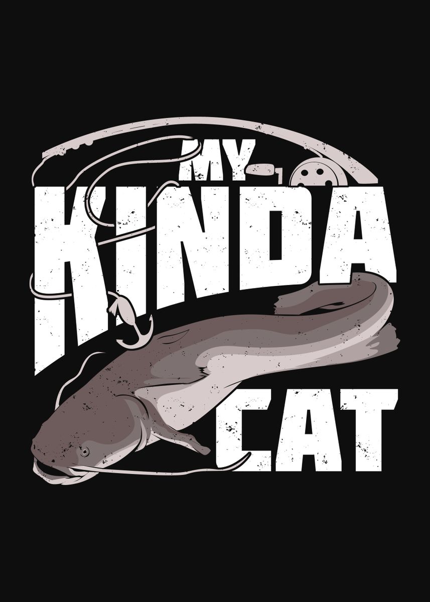'Catfish Fishing Design' Poster, picture, metal print, paint by Marcel ...