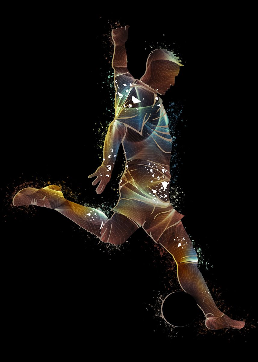 'Soccer shapes' Poster, picture, metal print, paint by Alfonso Navas ...