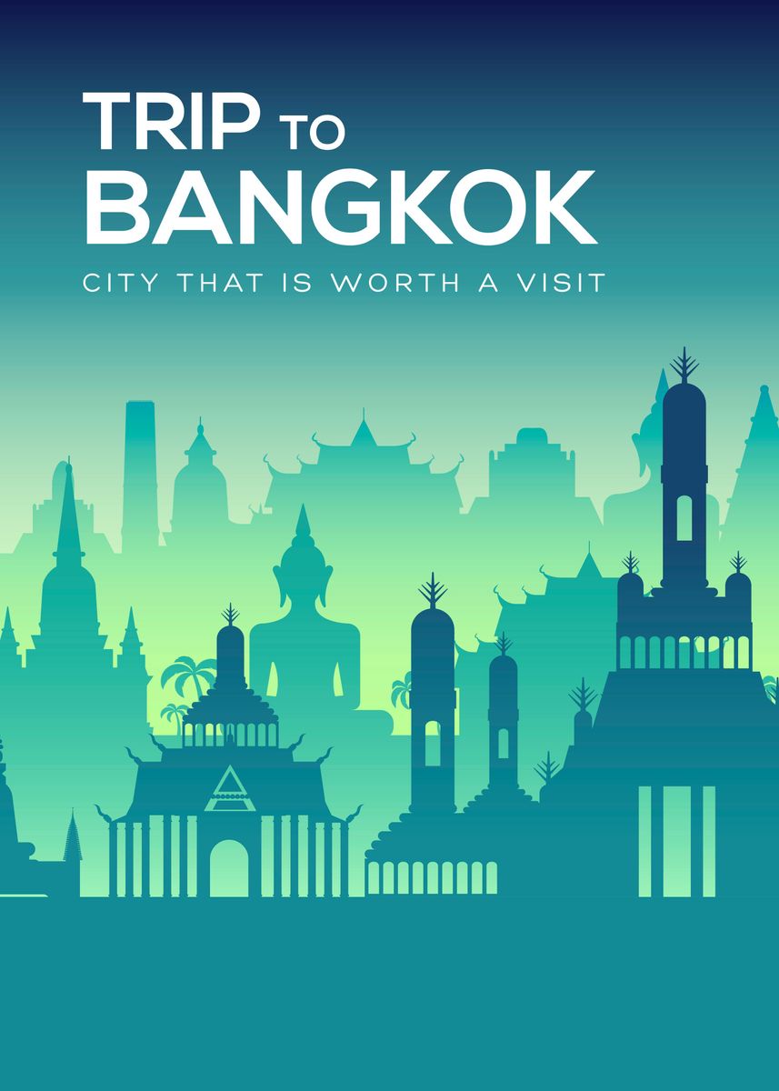 'Bangkok' Poster, picture, metal print, paint by Paul C. Lane | Displate