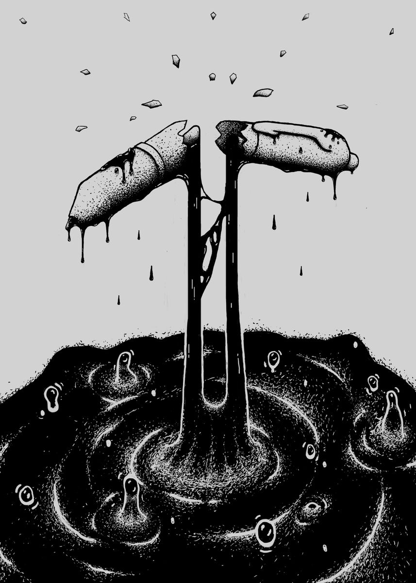 'Broken Pen Ink' Poster, picture, metal print, paint by Muezzahero ...