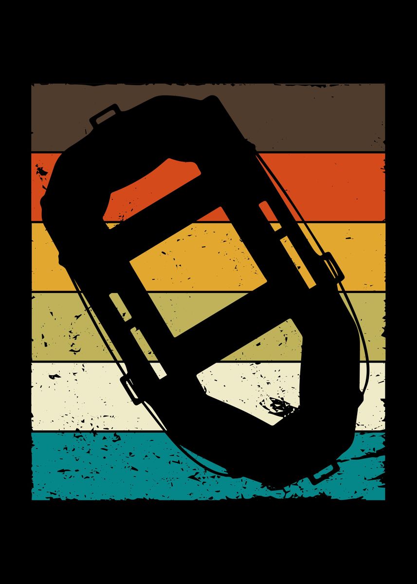 'Retro Whitewater Rafting' Poster, picture, metal print, paint by ...