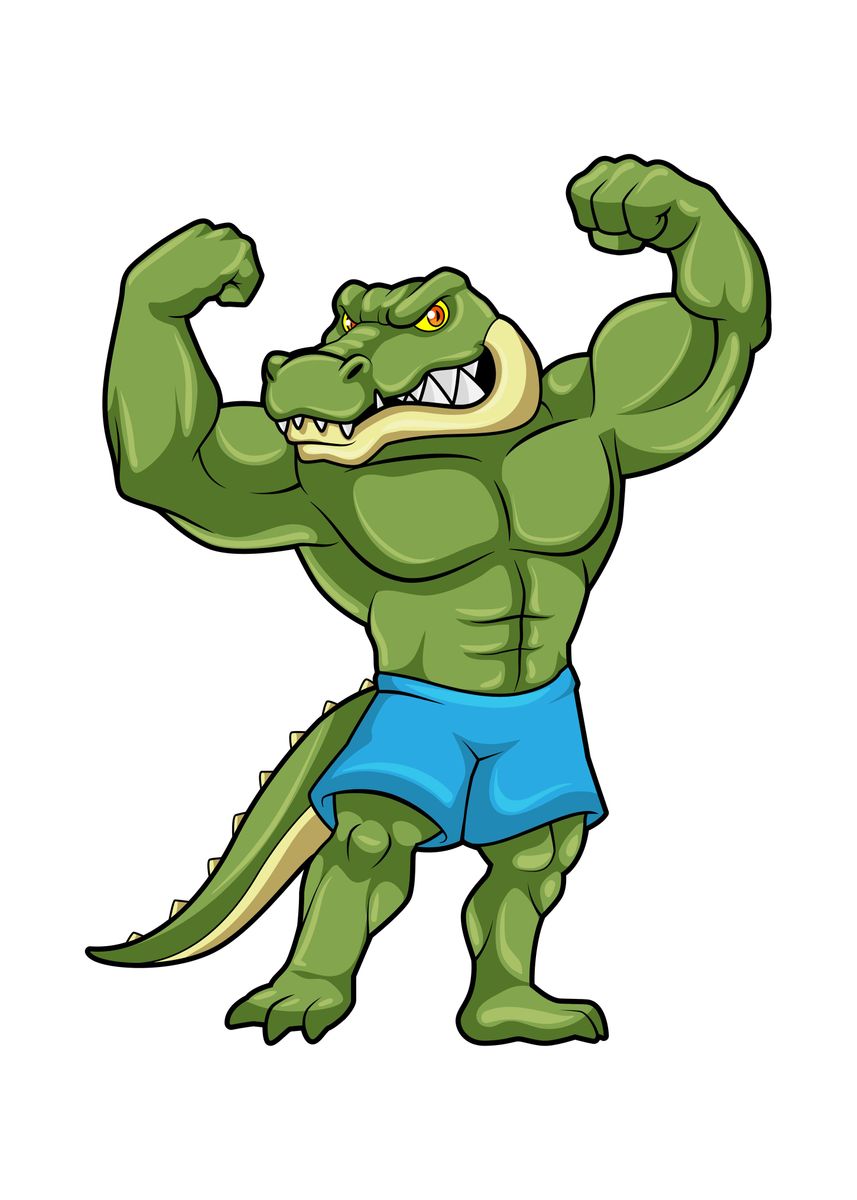 'Crocodile Bodybuilder' Poster, picture, metal print, paint by Markus ...