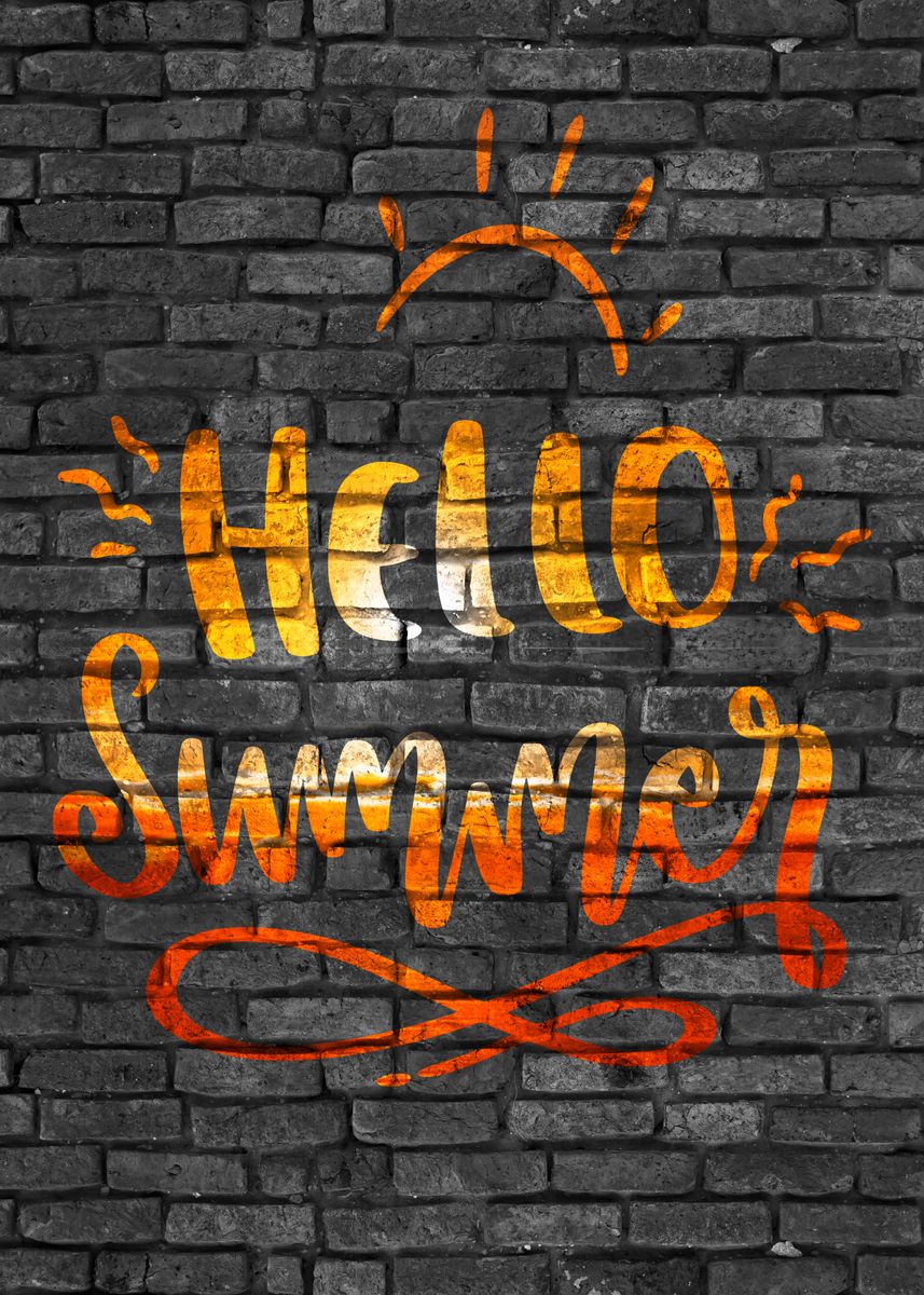 'Hello Summer Graffiti' Poster by KalliDesignShop | Displate
