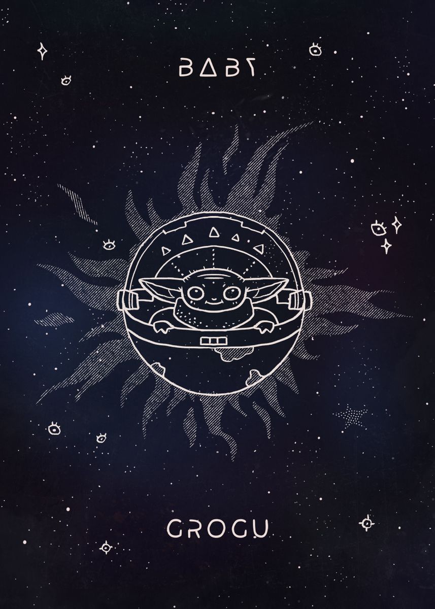 'Baby Grogu In The Cradle' Poster, picture, metal print, paint by Star ...