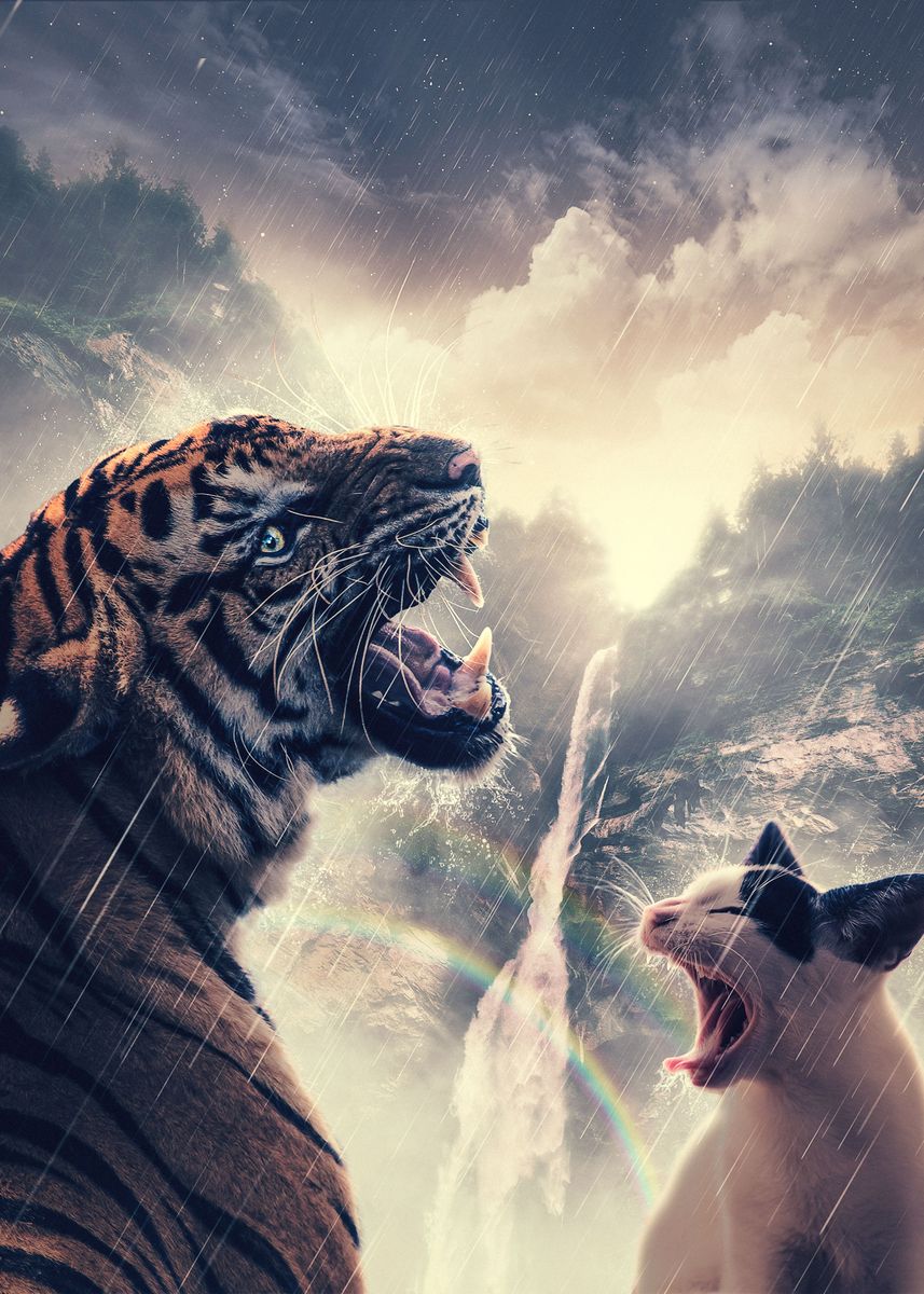 'ROAR' Poster, picture, metal print, paint by Adam Cousins | Displate