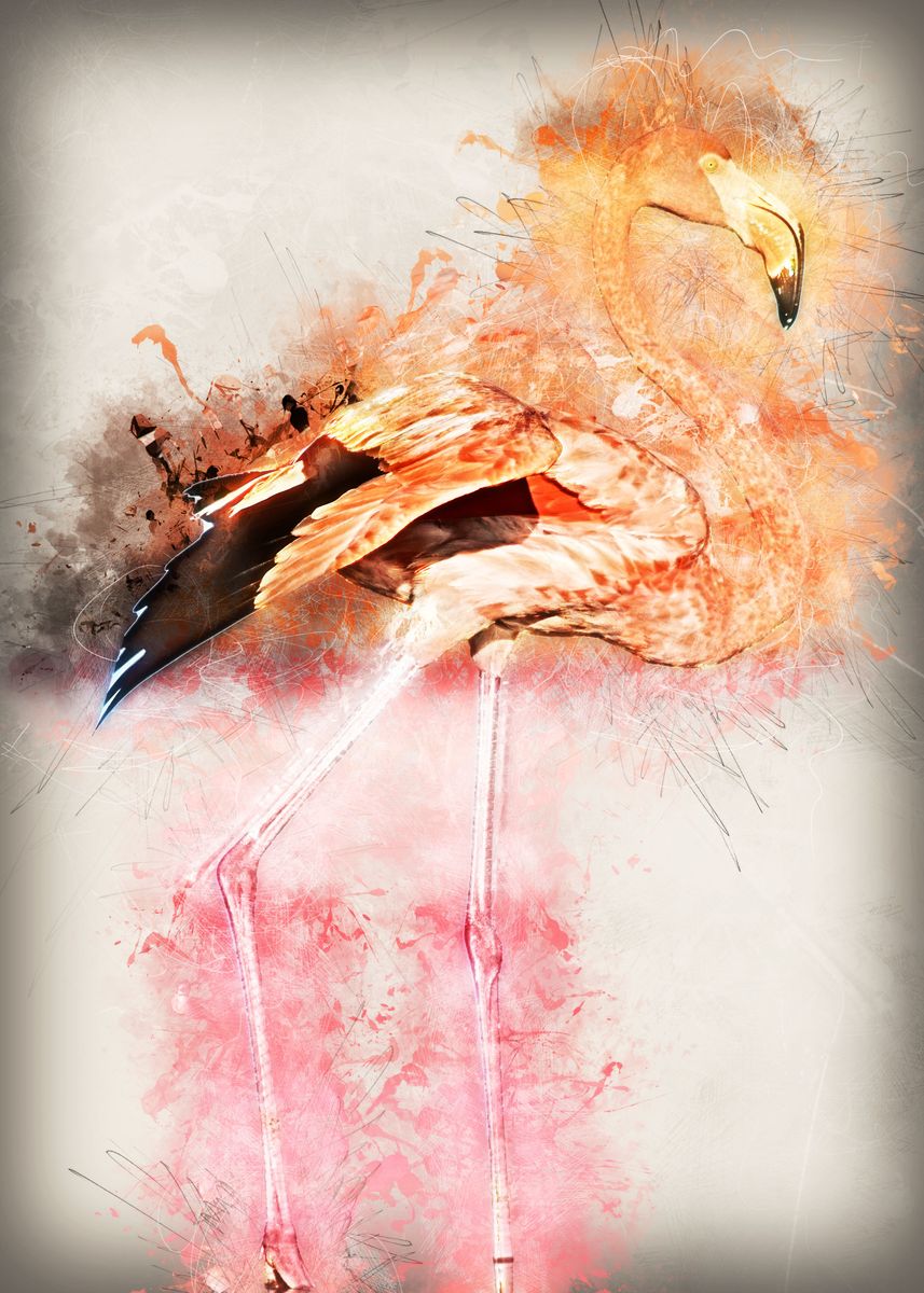'flamingo pop art' Poster, picture, metal print, paint by graficart ...