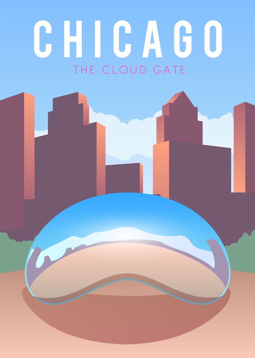 'Cloud Gate Chicago' Poster by Metal Art | Displate
