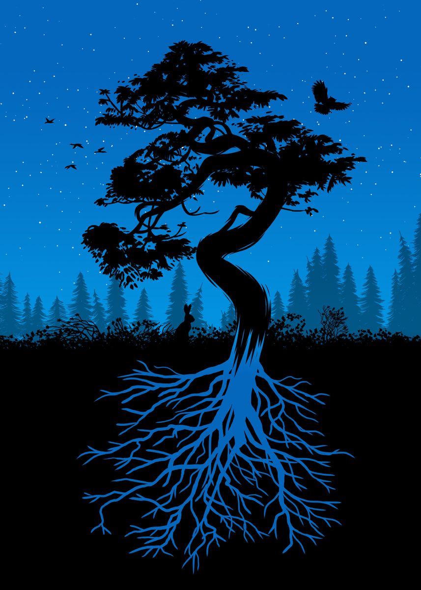 'Nature tree with roots' Poster, picture, metal print, paint by Alberto ...
